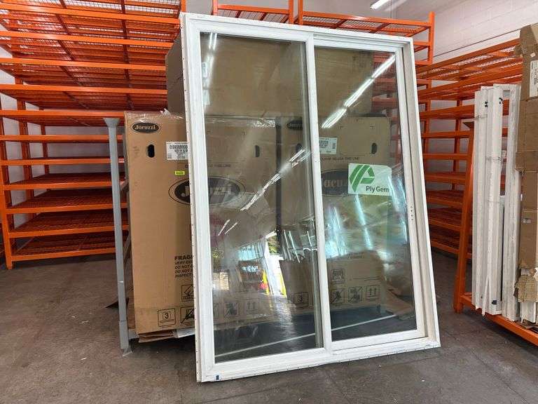 White Patio Slider Vinyl Frame Door 71 1/4"x95 1/4" - Lambrecht Auction ...