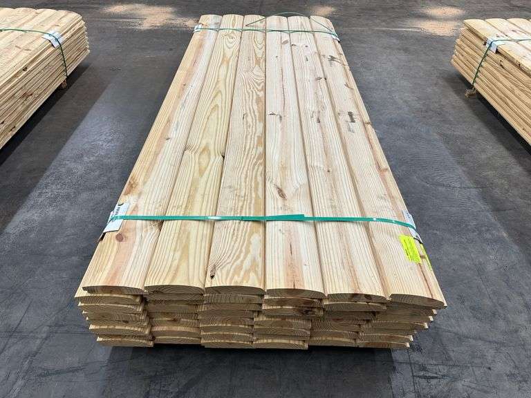 Southern Yellow Pine D-Log Siding 2"x8"x8' - Lambrecht Auction, Inc.