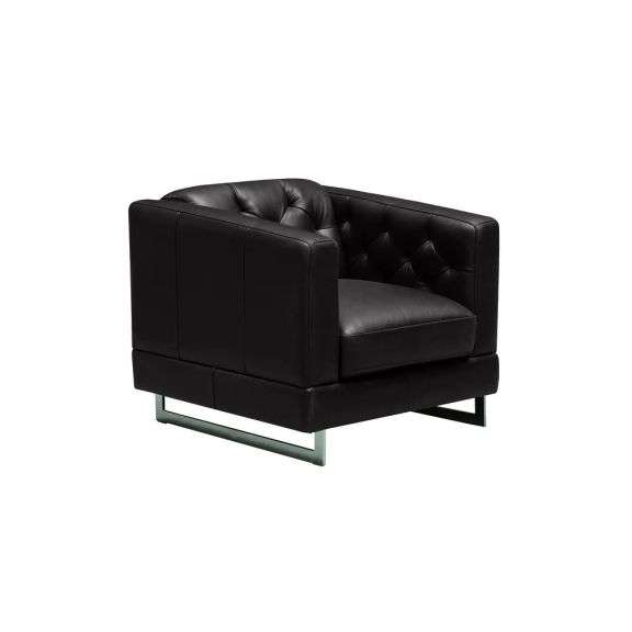 Abbyson Victoria Top Grain Leather Chair with Metal Legs - Lambrecht ...