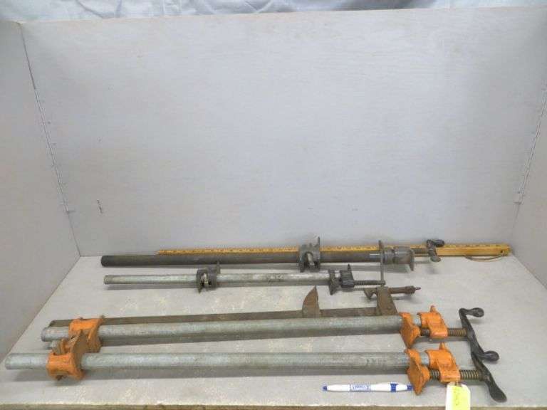 Five 2' Pipe & Bar Clamps - Lambrecht Auction, Inc.