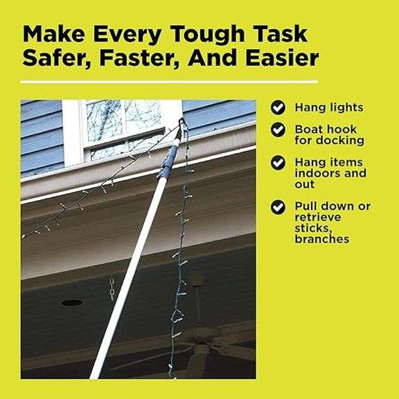DOCA 12ft Boat Hook - Christmas Light Pole Hanger Tool - Durable ...
