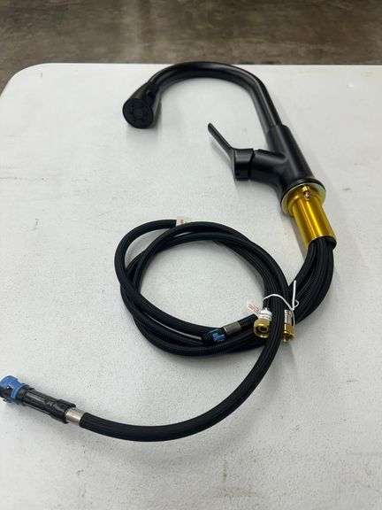 Matte Black, Single Hole Faucet Pull Down Spray Handle and Forward Only ...