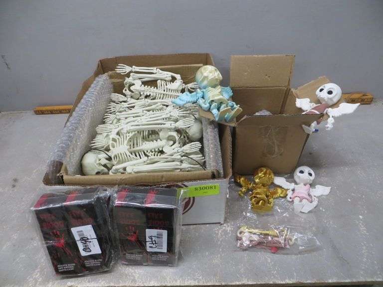 Group of Small Skeletons, Fake Blood, etc. - Lambrecht Auction, Inc.