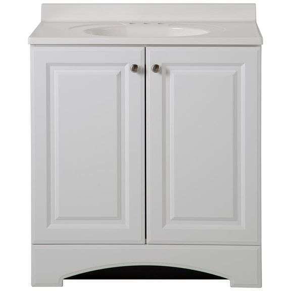 31 in. Single Sink White Bath Vanity -No Top - Lambrecht Auction, Inc.
