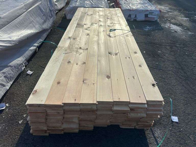 White Pine T&G WP4 Smooth Face Paneling 1"x6"x10' - Lambrecht Auction, Inc.