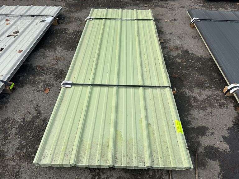 Green Primed Corrugated Metal Panel 3'x8' - Lambrecht Auction, Inc.