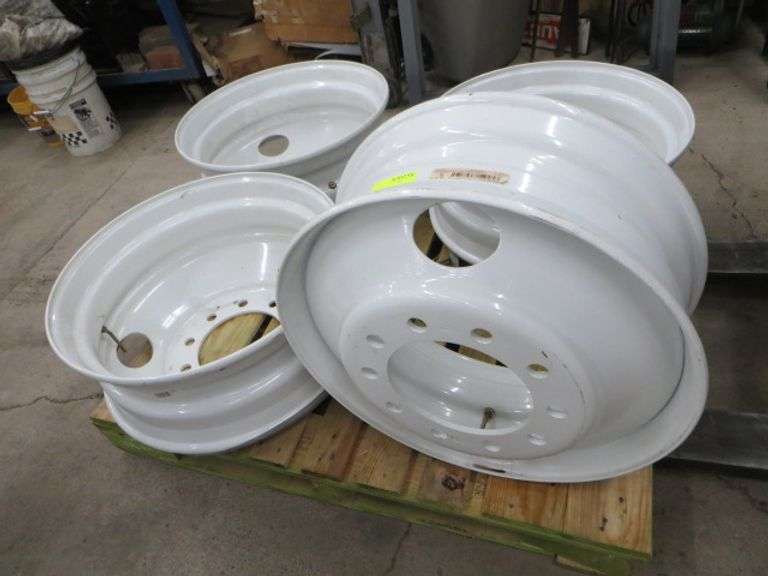 Set of 4 24.5x8.25 Truck Wheels - 10 Lug - Lambrecht Auction, Inc.