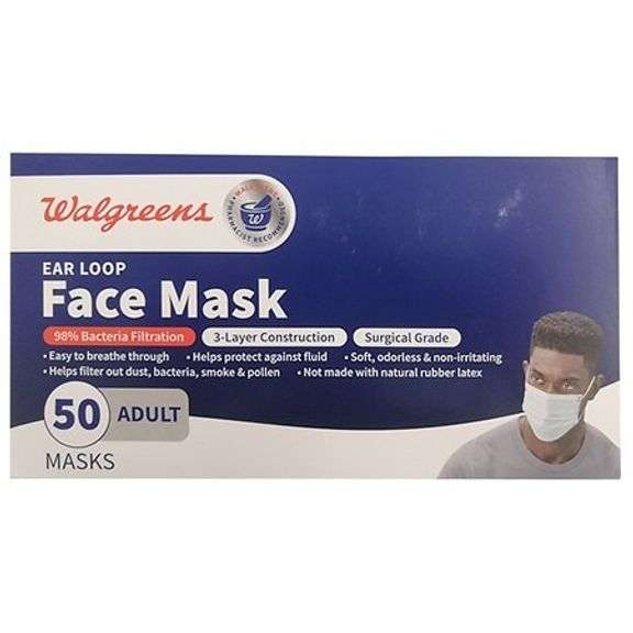 Walgreens Ear Loop Face Mask - 50.0 Ea - Lambrecht Auction, Inc.