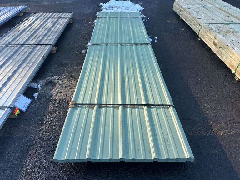 Green Primed Corrugated Metal Panel 3'x12' - Lambrecht Auction, Inc.