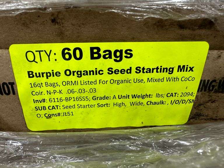 Burpee Organic Seed Starting Mix - Lambrecht Auction, Inc.