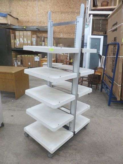 Rolling Double Sided Shelf 73x24x34" - Lambrecht Auction, Inc.