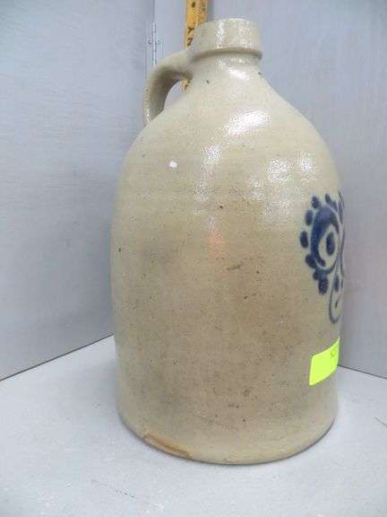 2-Gallon Jug w/ Design - rough around the spout - Lambrecht Auction, Inc.