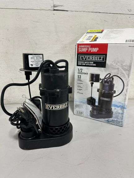 Everbilt 1/2 HP Aluminum Sump Pump Vertical Switch - Lambrecht Auction, Inc.