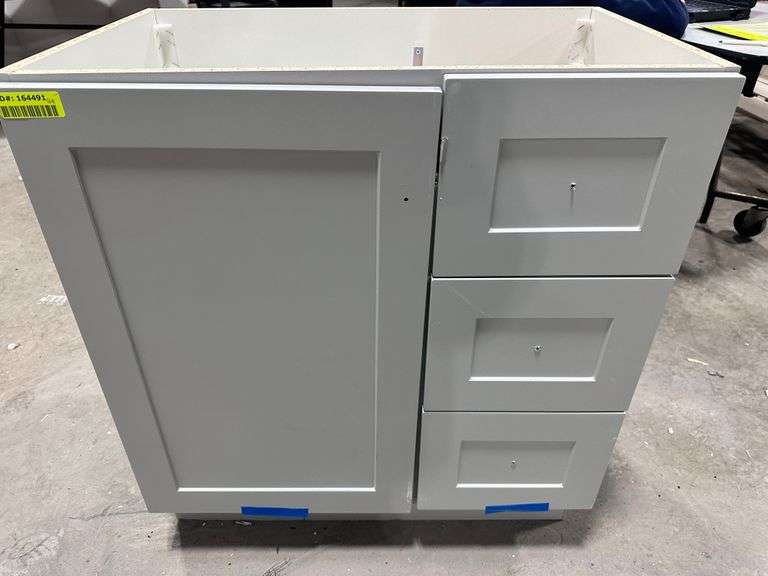 Glacier Bay Bannister 31 in. Single Sink Pearl Gray Bath Vanity Base ...