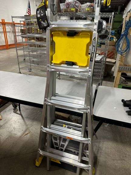 Gorilla Ladders 22 ft. Reach Aluminum Multi-Position Ladder w/ Project ...