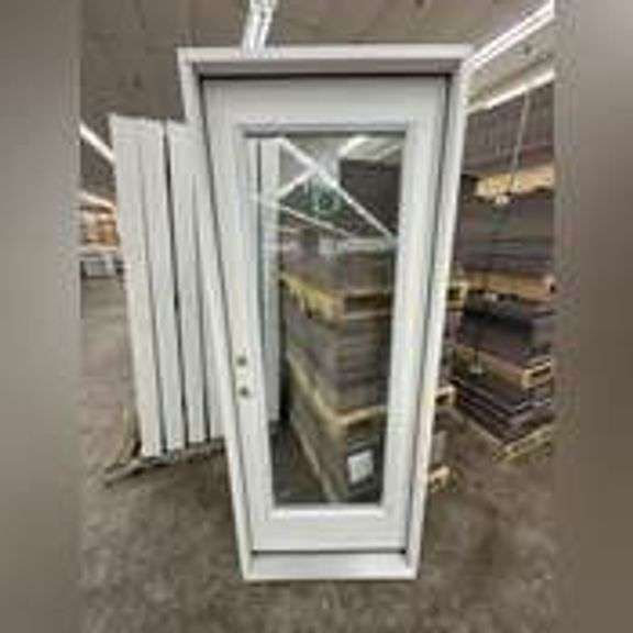 Exterior Fiberglass Full View Door 32"x80" RH - Lambrecht Auction, Inc.