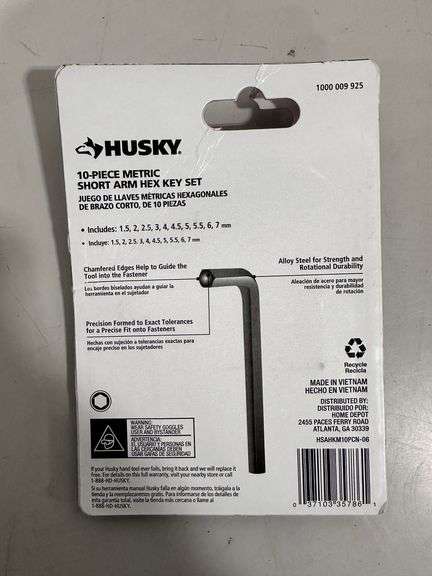 Husky Thin Head Access Wrench Set (5-Piece)+Husky Short Arm Hex Key ...