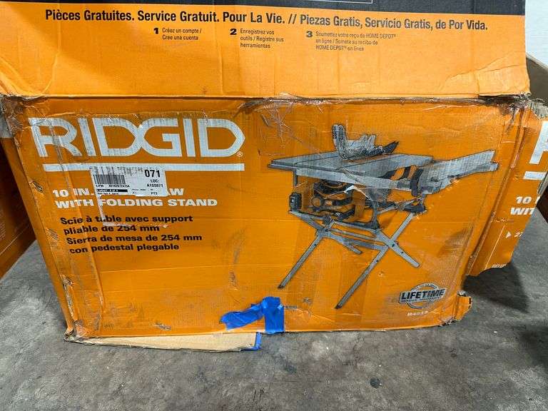 RIDGID 15 Amp 10 in. Portable Corded Jobsite Table Saw With Folding ...