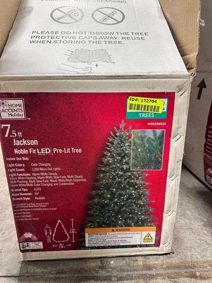 7.5Ft Jackson Noble Fir LED Prelit Tree T22 - Lambrecht Auction, Inc.