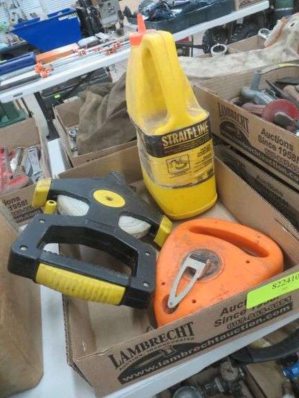 Chalk Line, Chalk & 100' Tape - Lambrecht Auction, Inc.