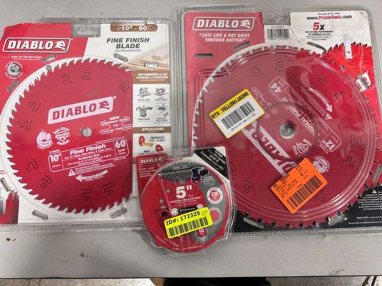 Diablo 10 & 12 Inch Saw Blades and 5 Inch Sanding Disks - Lambrecht ...