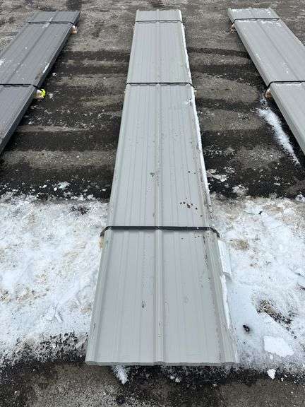 Ash Gray Corrugated Metal Panels 18"x12' - Lambrecht Auction, Inc.