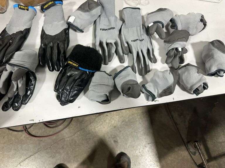 FIRM GRIP Large General Purpose Polyurethane Grip Work Gloves(11)+ Large Winter Nitrile Grip ...