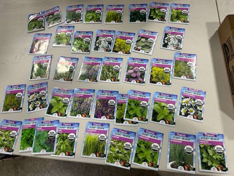 40 Assorted Ferry Morse Herb Seed Packets - Lambrecht Auction, Inc.