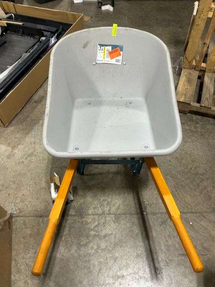 Anvil 6 cu. ft. Steel Wheelbarrow with a Pneumatic Tire & Wood Handles ...