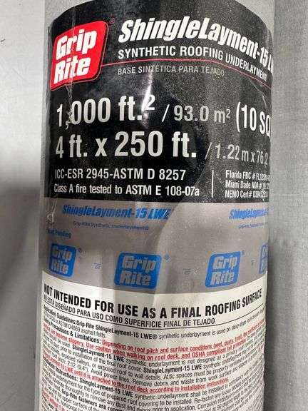 Grip-Rite 48 in. x 250 ft. (1000 sq. ft.) Synthetic Roofing ...