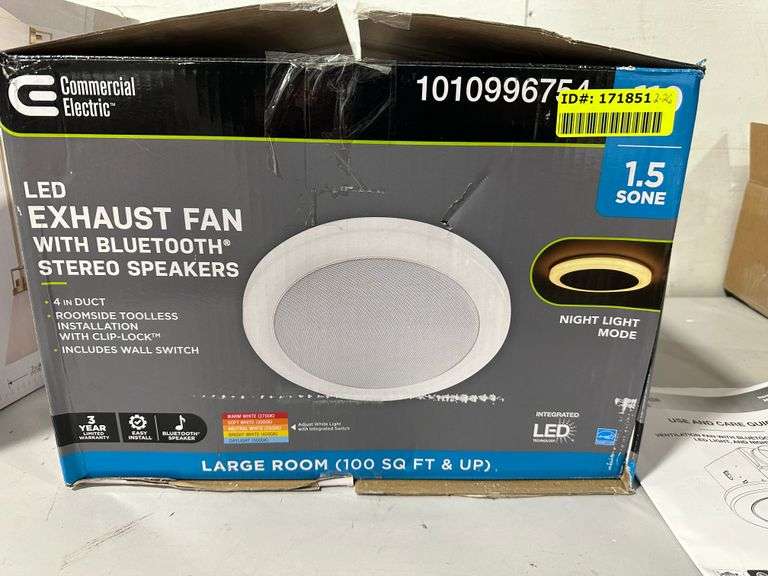 Commercial Electric 110 CFM 1.5 Sones Ceiling Bathroom Exhaust Fan with ...