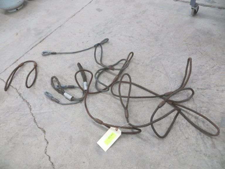 Assorted Steel Chokers 3' & shorter (8) - Lambrecht Auction, Inc.