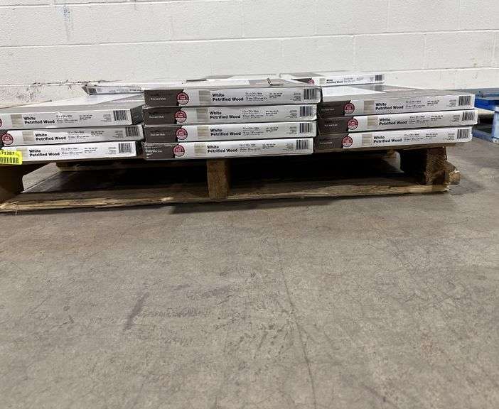 White Petrified Wood 4 MIL" 12"W x 24"L Peel and Stick Waterproof Vinyl ...