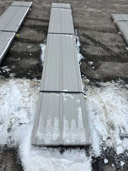 Ash Gray Corrugated Metal Panels 18"x12' - Lambrecht Auction, Inc.