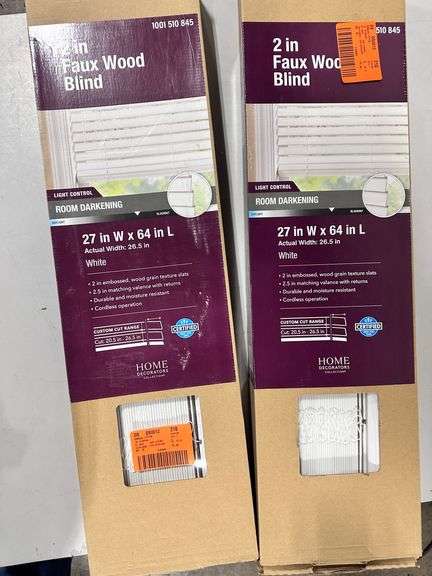 Home Decorators Collection White Cordless Faux Wood Blinds for Windows ...