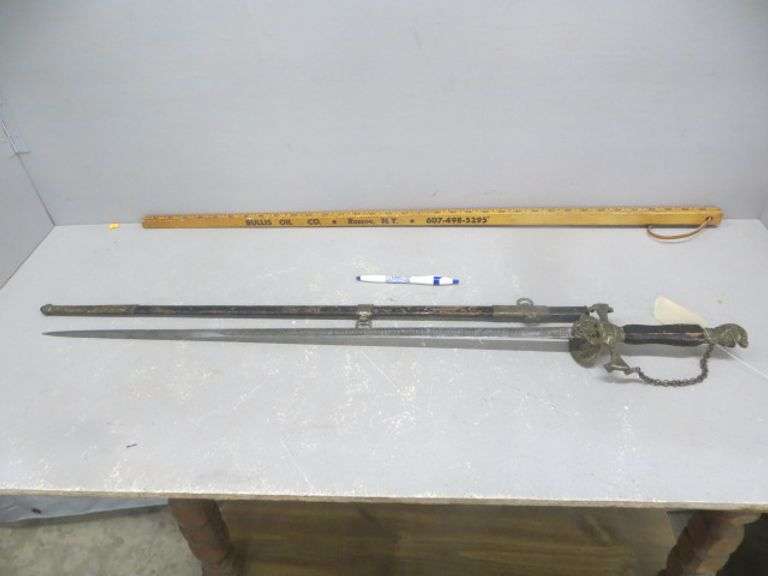 Early Sword w/ Metal Scabbard - See details - Lambrecht Auction, Inc.