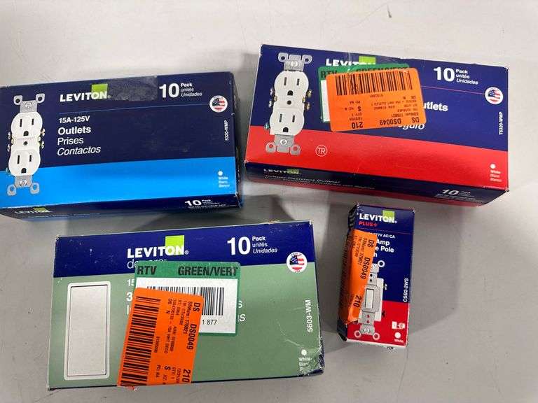 Assorted Leviton Switches & Outlets - Lambrecht Auction, Inc.