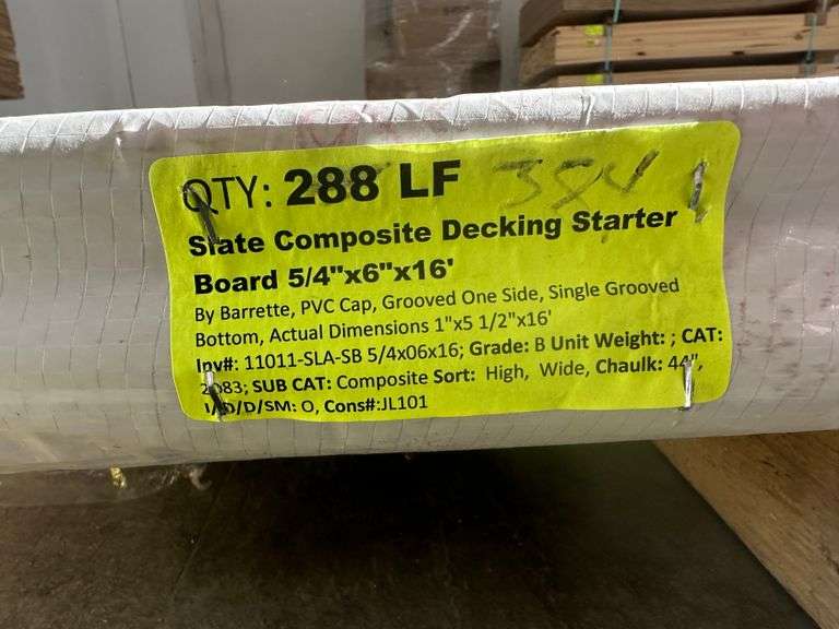 Slate Composite Starter Decking 5/4"x6"x16' - Lambrecht Auction, Inc.