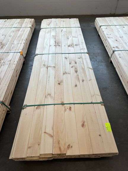 White Pine T&G WP4 Smooth Face Paneling 1"x6"x12' - Lambrecht Auction, Inc.