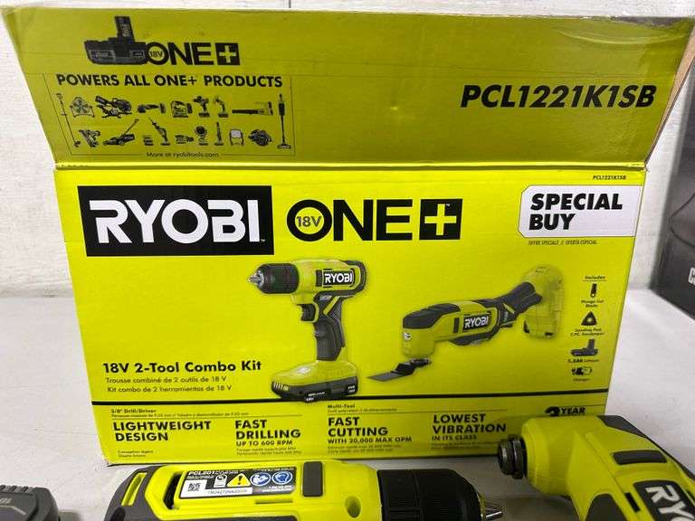 RYOBI ONE+ 18V Cordless 2-Tool Combo Kit - Lambrecht Auction, Inc.