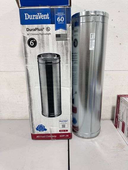 DuraVent DuraPlus All-Fuel Chimney 6in. X 36in. Diameter Chimney Pipe - Lambrecht Auction, Inc.