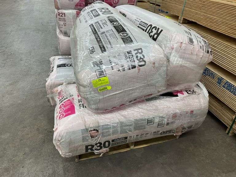 R-30 Faced Fiberglass Bagged Insulation - Lambrecht Auction, Inc.