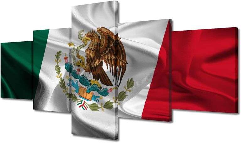 Native Mexico Wall Art for Bathroom Decorations Friendship Flag Modern ...
