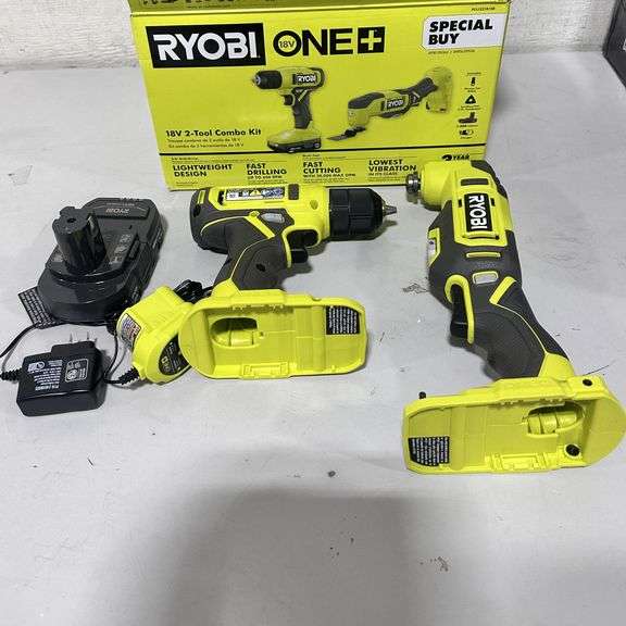 RYOBI ONE+ 18V Cordless 2-Tool Combo Kit - Lambrecht Auction, Inc.
