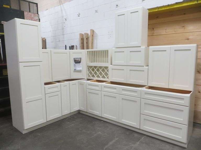 Arcadia White Kitchen Cabinet Set 12'x12' - Lambrecht Auction, Inc.