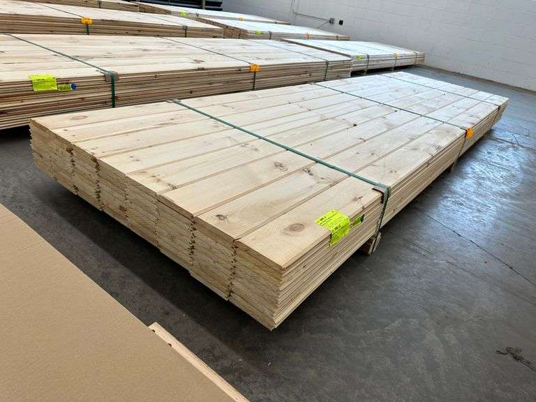 White Pine T&G WP4 Smooth Face Paneling 1"x6"x12' - Lambrecht Auction, Inc.