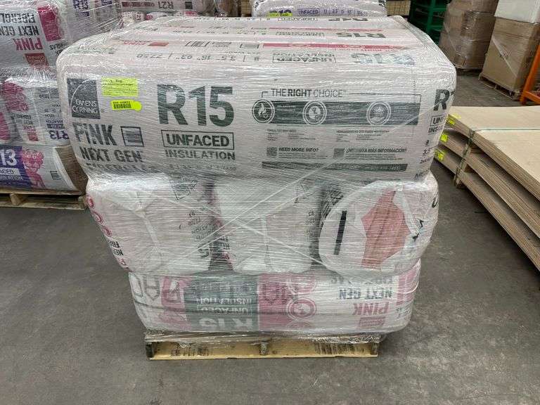 R-15 Unfaced Fiberglass Bagged Insulation - Lambrecht Auction, Inc.