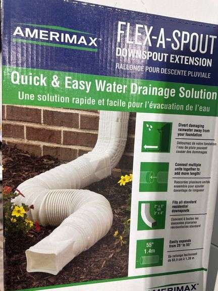 Amerimax Home Products Flex A Spout 55 in. White Vinyl Downspout ...
