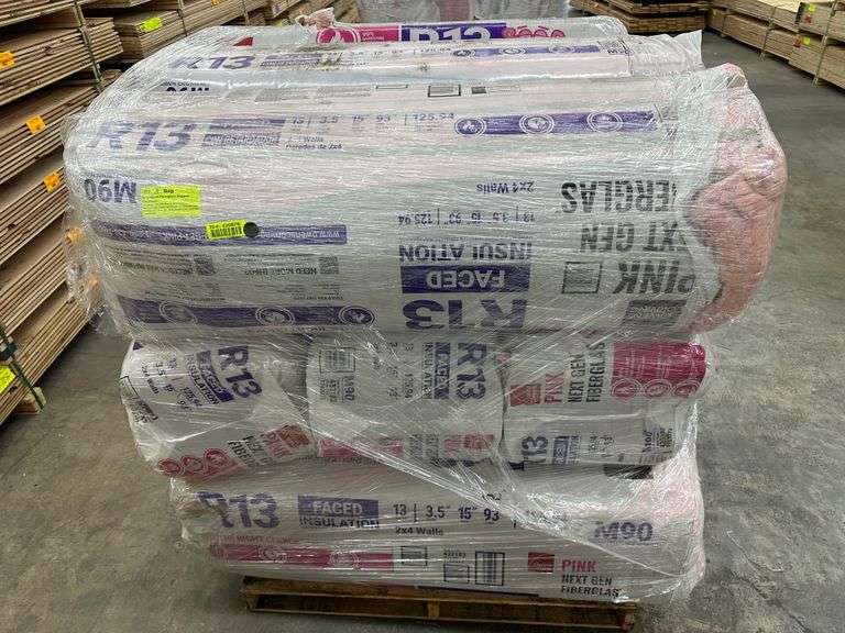 R-13 Faced Fiberglass Bagged Insulation - Lambrecht Auction, Inc.