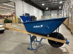 Jackson 6-cu ft 1 Wheel Steel Push Wheelbarrow Flat-Free Tire ...
